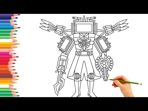How to Draw Arts TITAN TV MAN UPGRADED coloring page, #drawing #skibidi