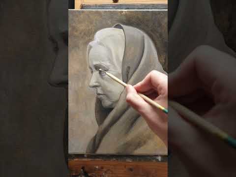 Portrait Painting in Grisaille #shorts