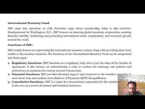 International Economic System/ Global Financial Institutions