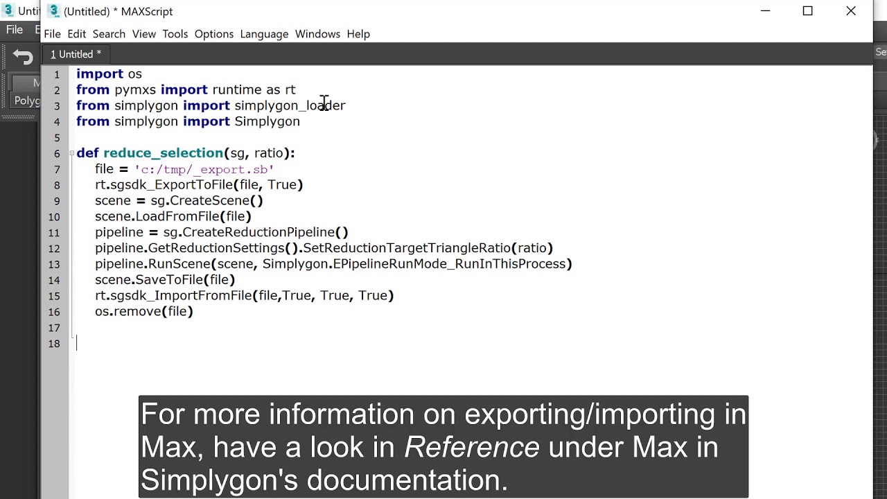Using Simplygon's Python API in 3DS Max