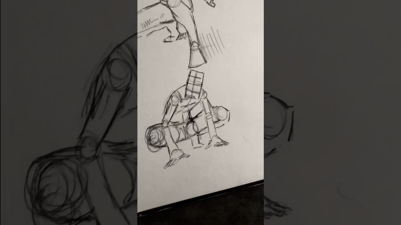 Crouching pose drawing#art #drawing #dynamicposes #penart
