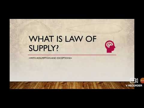 Law of supply with assumptions and exceptions.