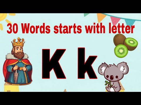 30 Words Starts With Letter K | 30 K letter Words for kids