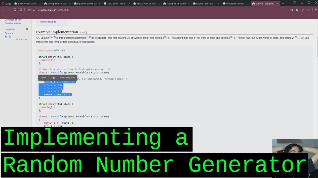 Implementing a Random Number Generator Algorithm in C (from scratch)