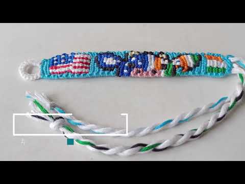 Bracelet Pattern #124944, Cow Head String, Flag Bracelet, Bracelet tutorial #mybraceletsbook