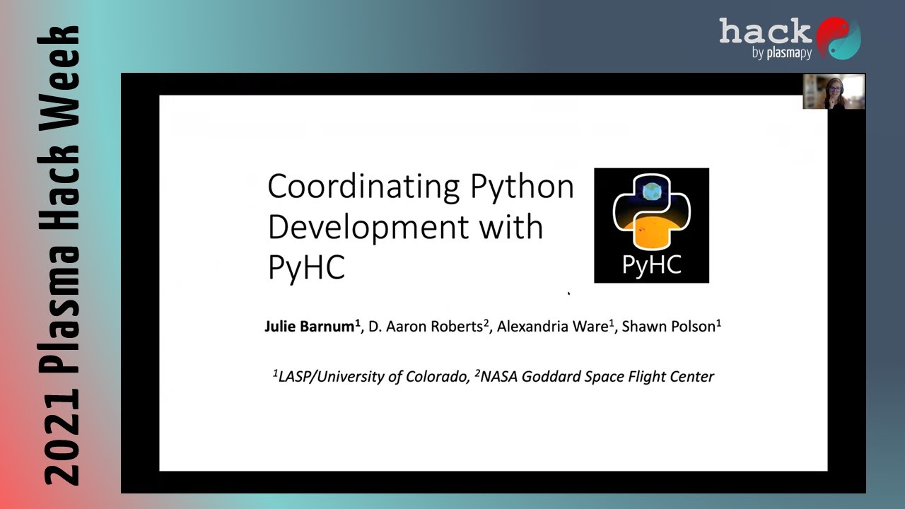 Coordinating Python Development with PyHC | 2021 Plasma Hack Week