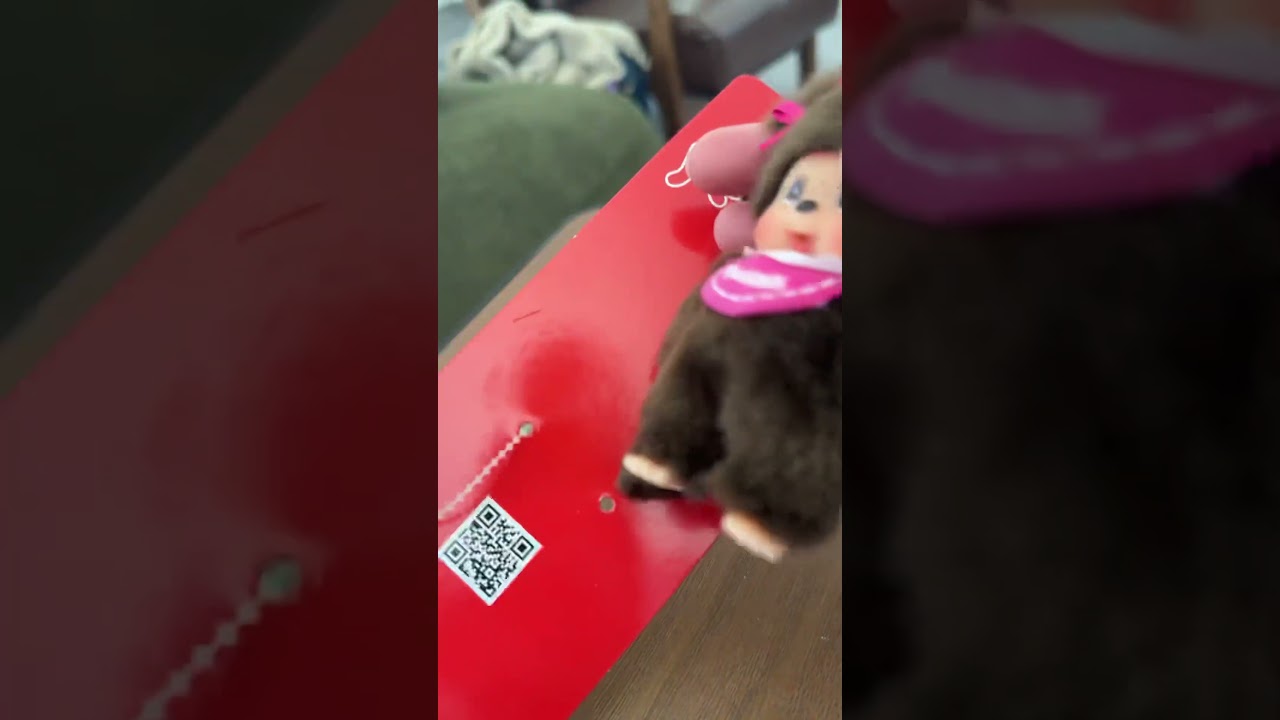 I finally got the Monchhichi keychain 🎀 #thankssister #monchhichi #keychain #pink