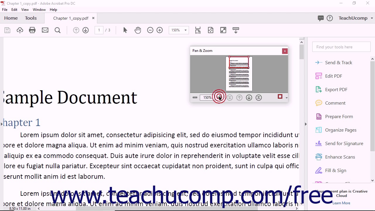 Acrobat Pro DC Tutorial Using the Zoom Tools - Adobe Acrobat Pro DC Training Tutorial Course