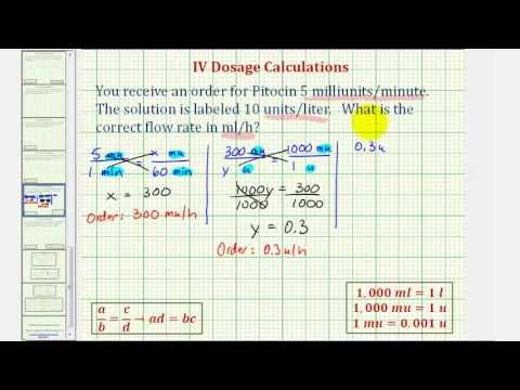 Ex 2: IV Dosage Calculation – Flow Rate Requiring Three Steps | Math ...