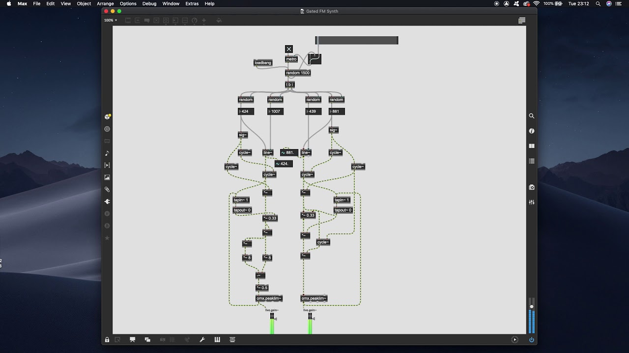 FM Feedback Systems (MaxMSP)