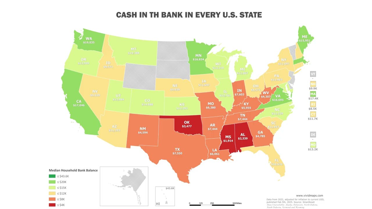 States with the Most Cash in the Bank