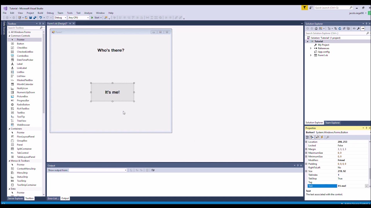 Visual Basic in Visual Studio 2017 Tutorial: Getting Started