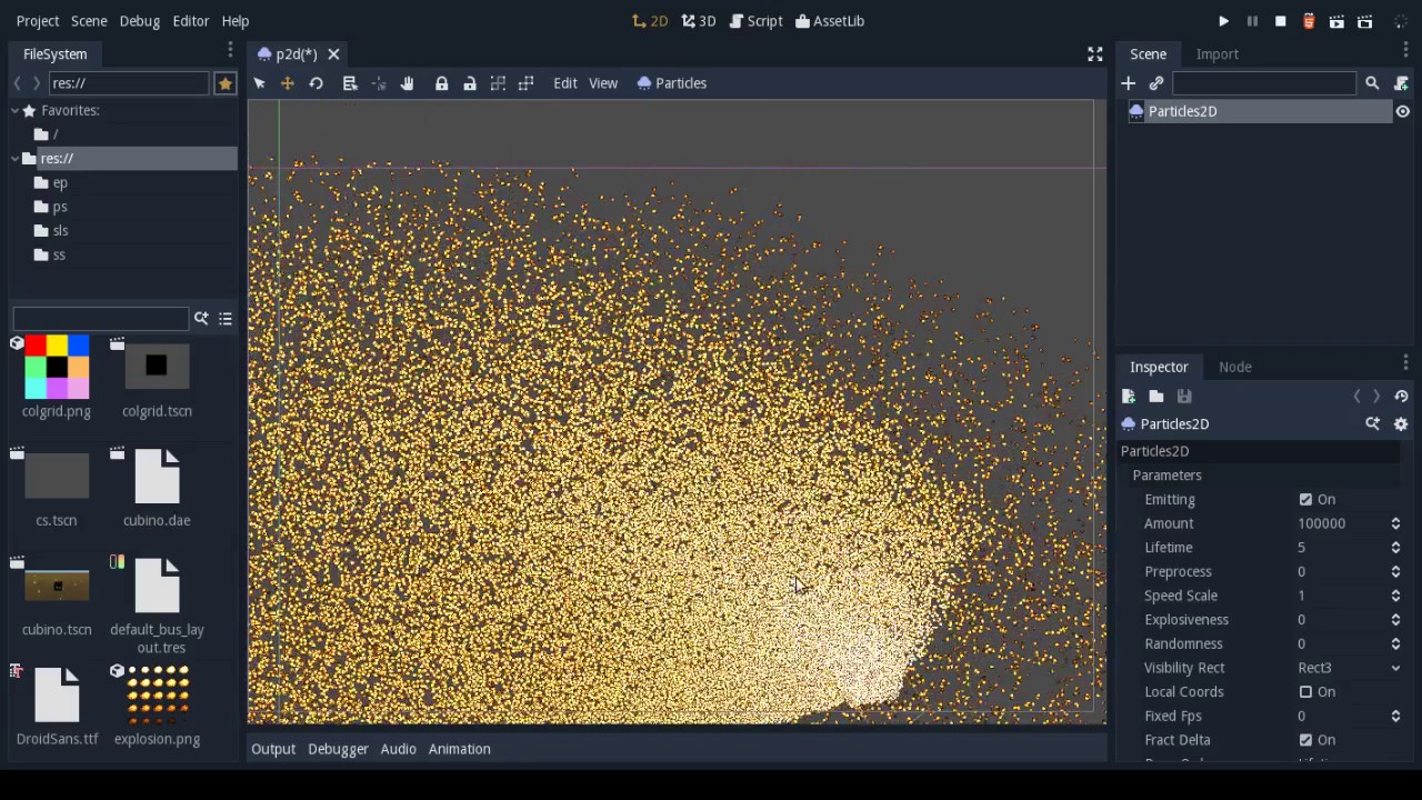 Godot, 2D GPU 100k Particles