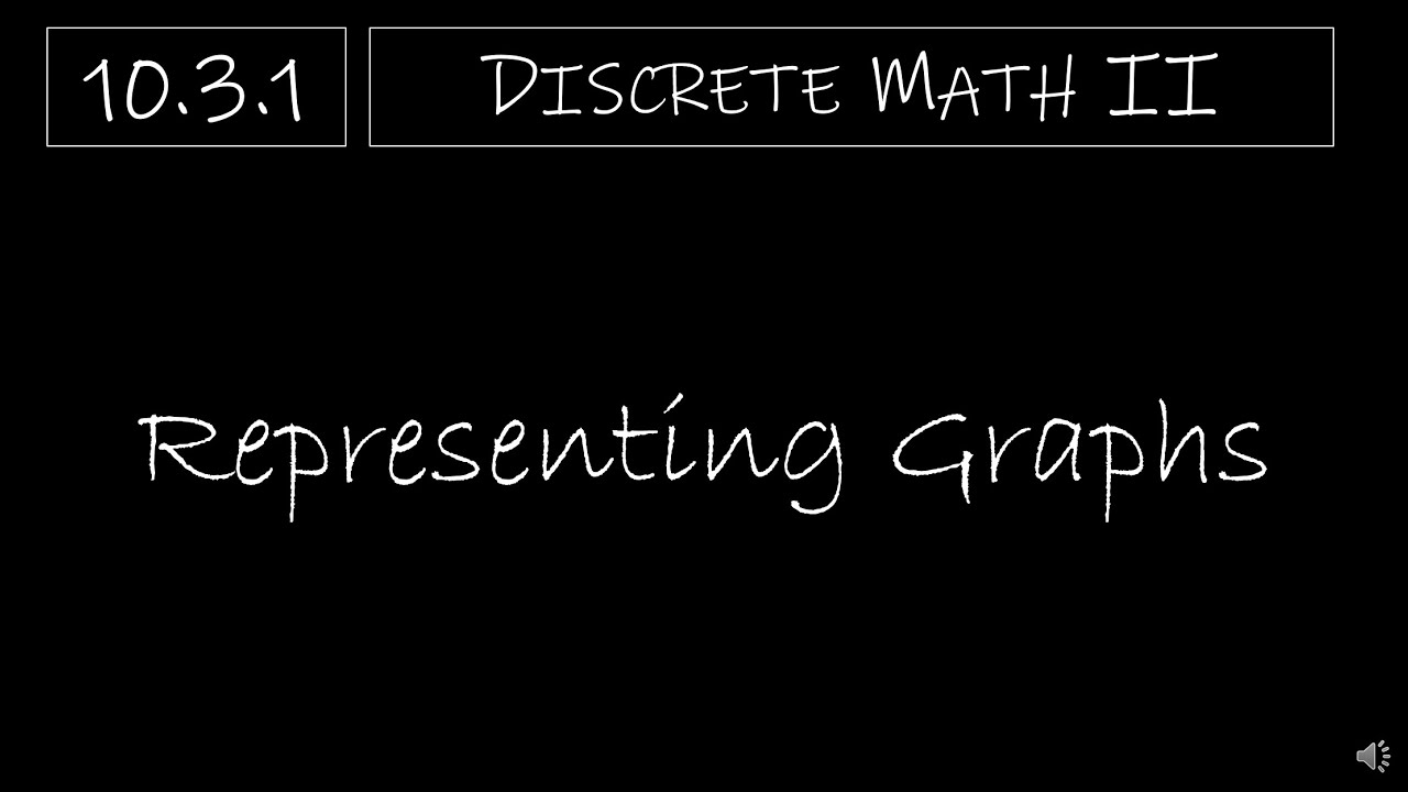 Discrete Math II - 10.3.1 Representing Graphs