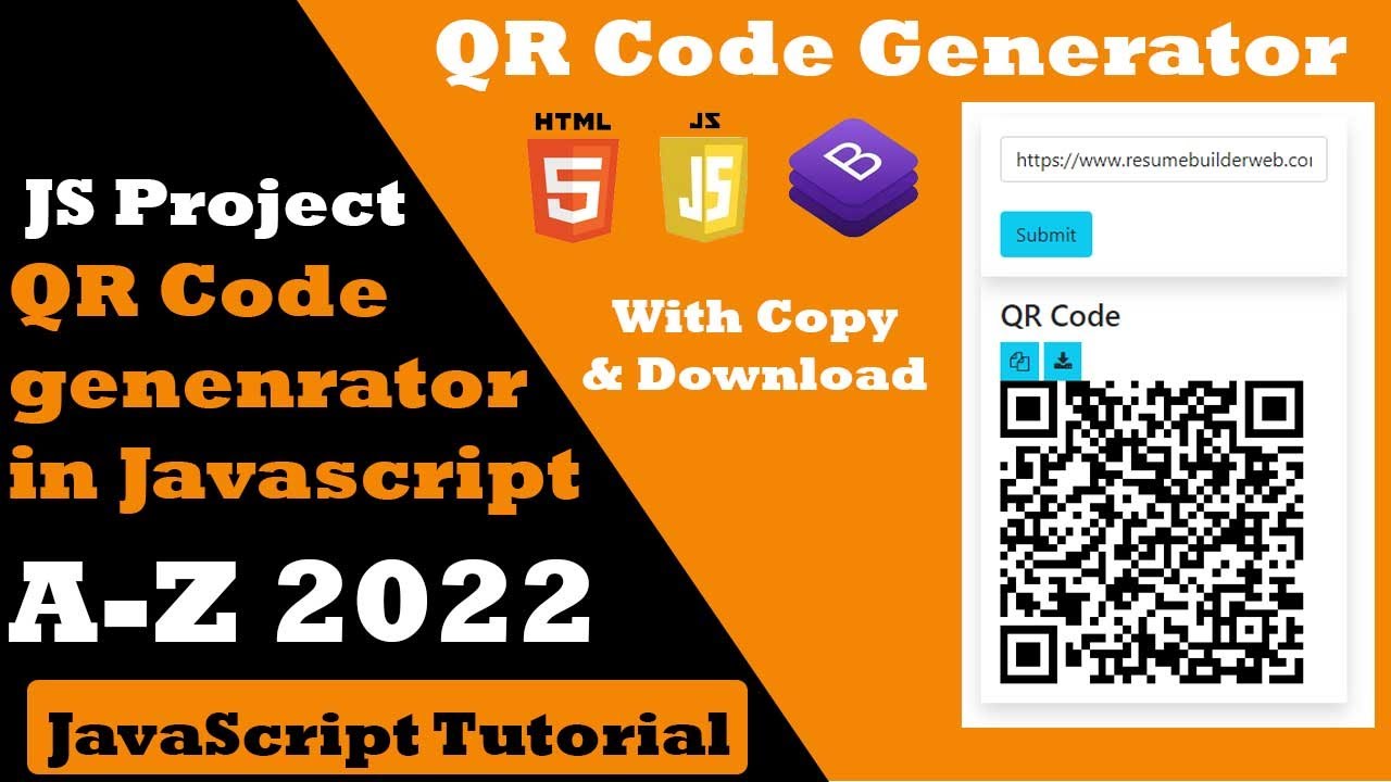 QR Code Generator using Javascript | JavaScript Tutorial for Beginners 2022