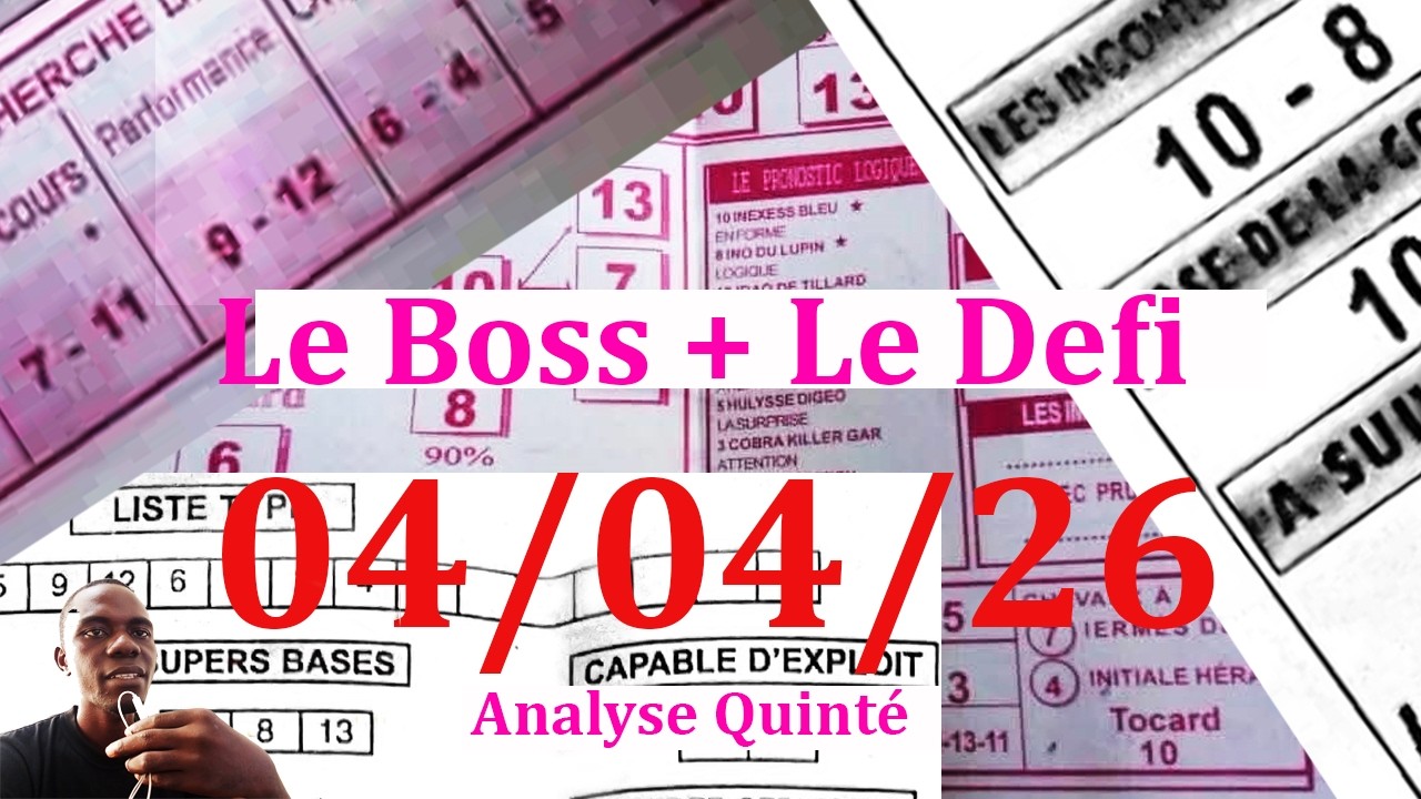 🚨🚨 The BOSS SATURDAY, April 4, 2026 - Analysis: Vincennes (R1) 4th race – Prix Kerjacques
