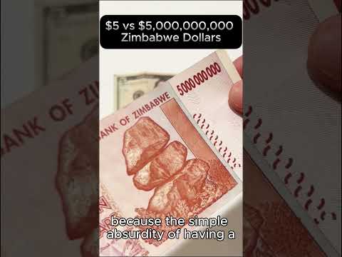 $5 vs $5,000,000,000 Zimbabwe Dollars