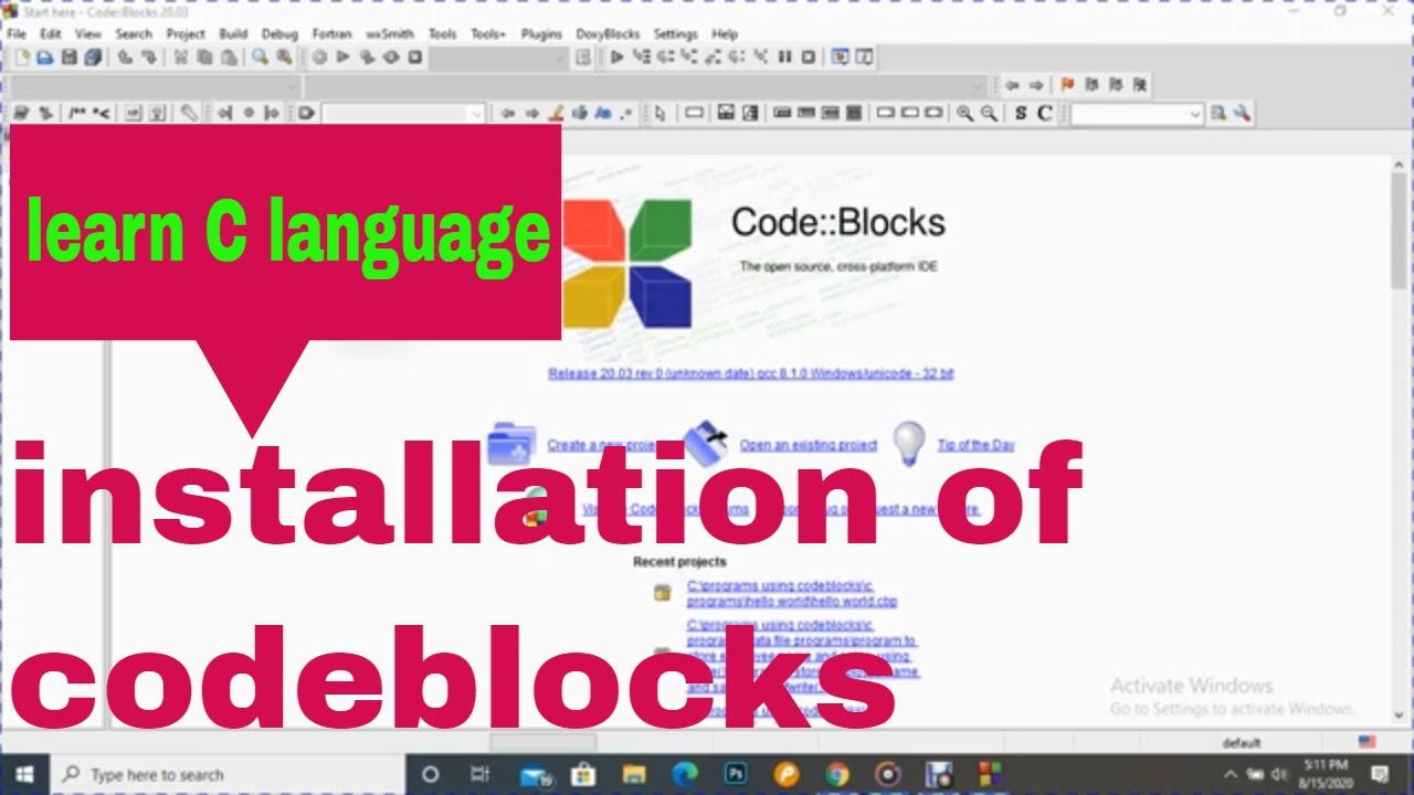 codeblocks installation(part 1)