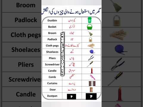 English vocabulary words with the Urdu meaning about house related#vocabulary#used#sentences#english
