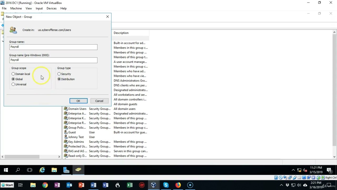 15  - Create a distribution group in Active Directory