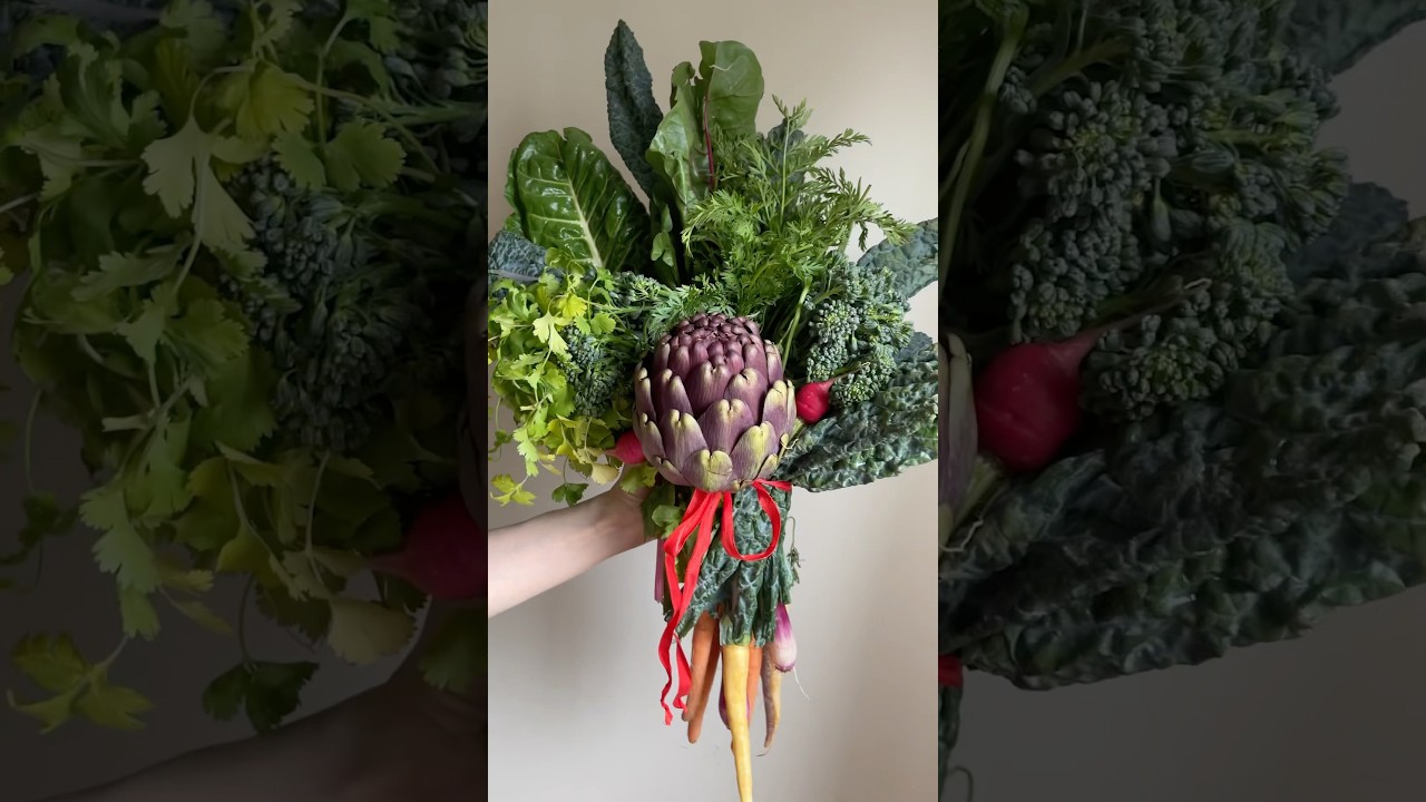 Making a veggie bouquet for mother’s day 🥦🥕🫜💐 #vegetablebouquet