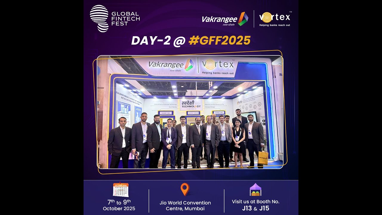 Vortex Engineering Pvt Ltd | Global Fintech Fest 2025 | Ecoteller® | ATM Monitoring Solution, Perfo®