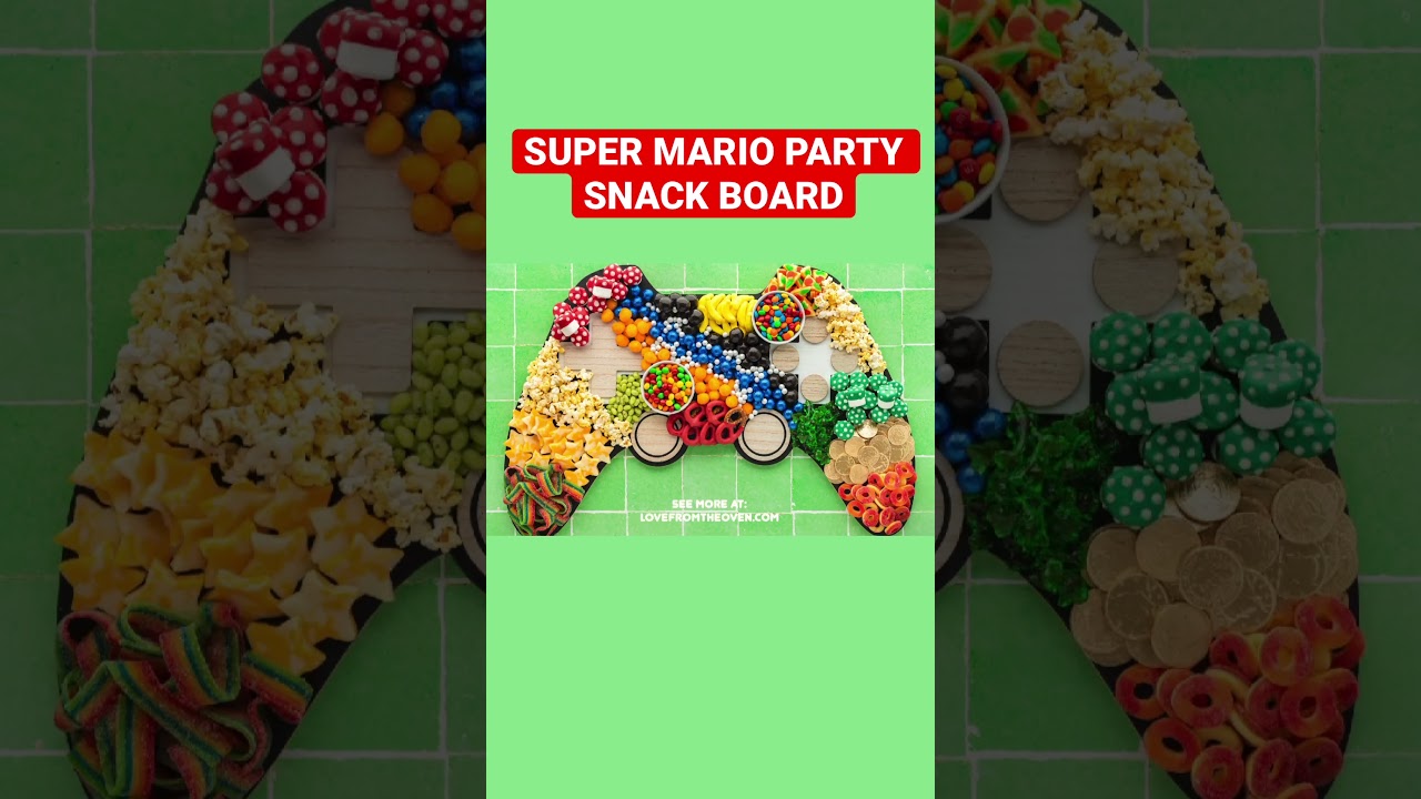 Super Mario Snack Board! Recipe Link in Comments. #supermario #mario #snacks #supermariobros