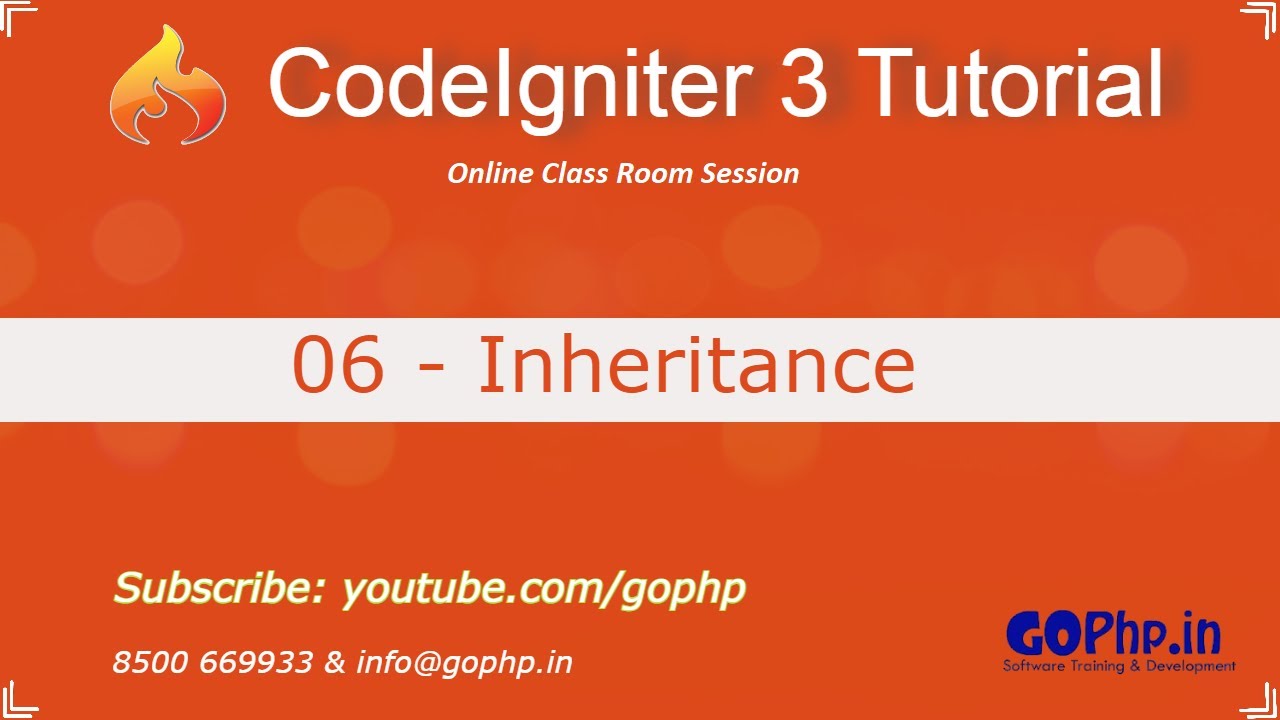 6- Inheritance in PHP | CodeIgniter 3 Tutorial