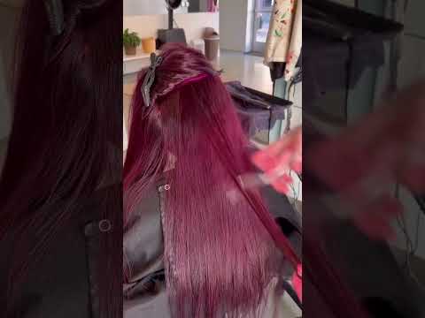 Wine red hair color no bleach. || the hair looks #shorts