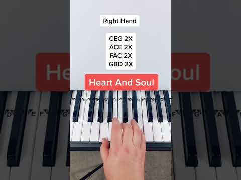 Learn how to play Heart and Soul on Piano with letter notes 🤩 #piano #pianolesson #pianotutorial