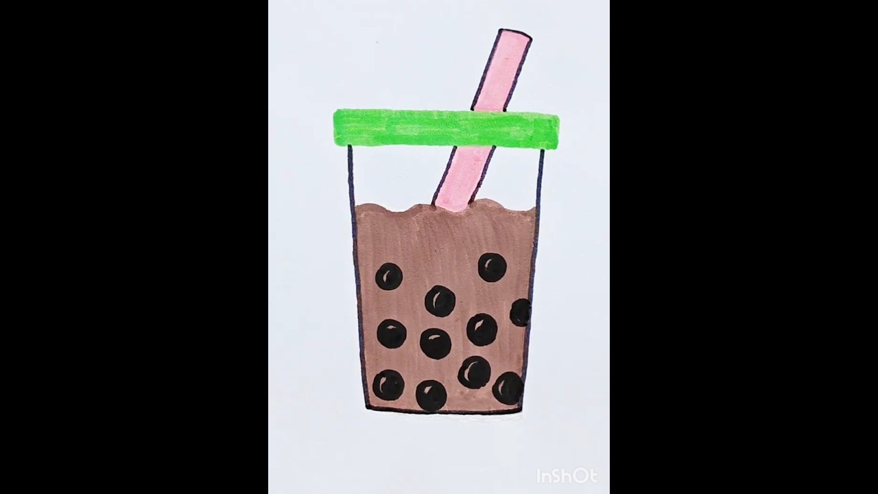 🧋 Easy Bubble Tea Drawing | Simple Art for Beginners#easy #shorts#bubbletea