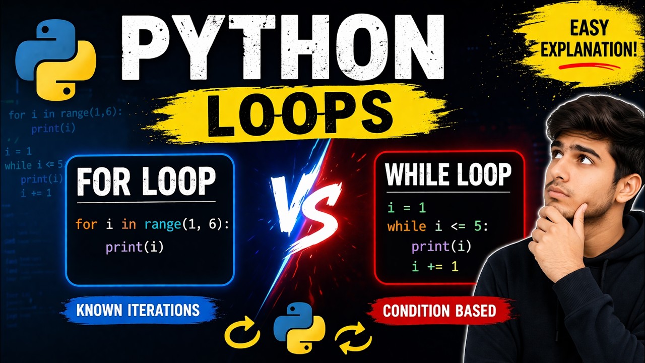 Python Loops Explained | For Loop vs While Loop (Easy Tutorial)