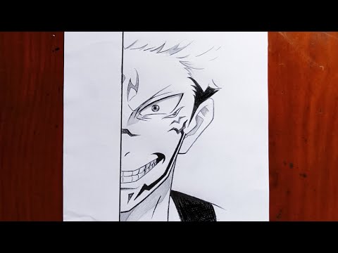 Sukuna Drawing From Jujutsu Kaisen || How To Draw Anime Step By Step || Easy Anime Drawing