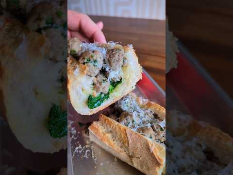 Italian wedding soup sandwiches! #meatballsub #italianwedding #comfortfood