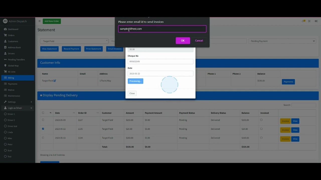 Billing Overview - Carrier Direct Transportation Management Dispatch Tutorial