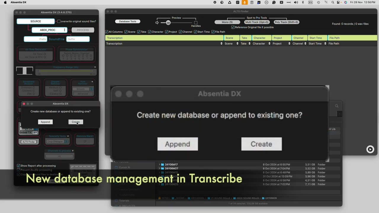 Transcribe Workflow Upgrade: Custom Databases + Editable Lines in Alts Finder