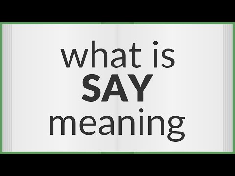 Say | meaning of Say