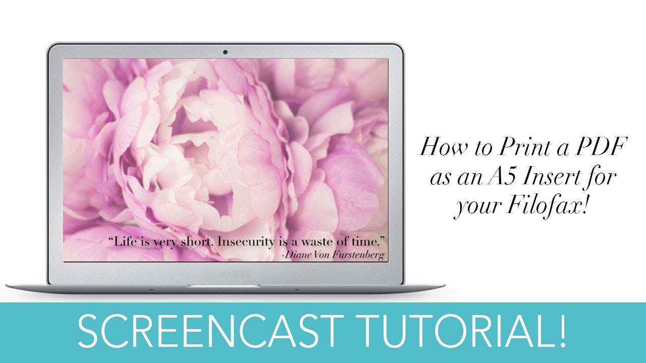 Screencast Tutorial | How to Print a PDF as an A5 Insert for a Filofax