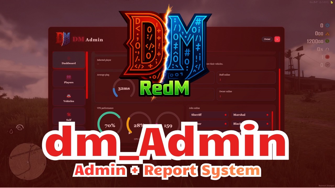 RedM Script | Admin Menu Script | Vorp Script RDR ! DMscript