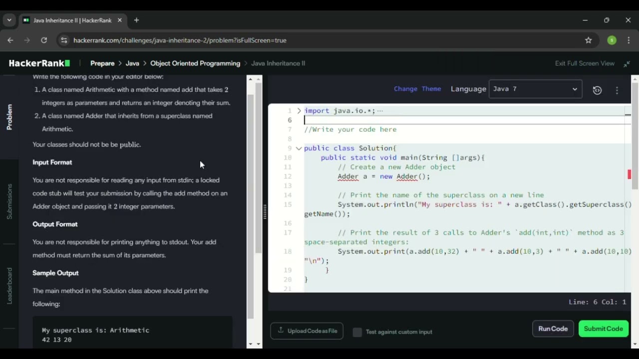 Hackerrank JAVA Inheritance Solution | JAVA Interview Preparation