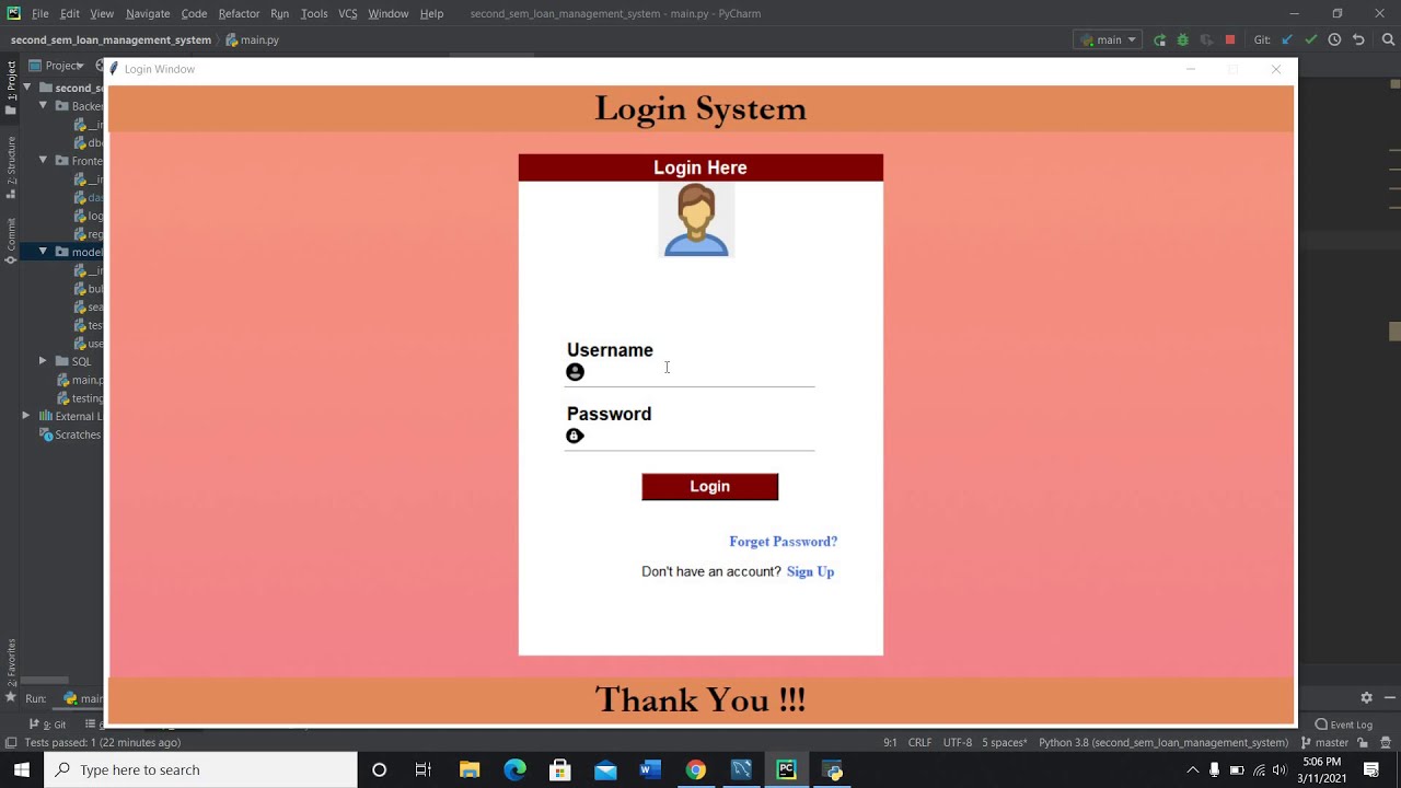 Loan Management System// Python// Tkinter // MYSQL