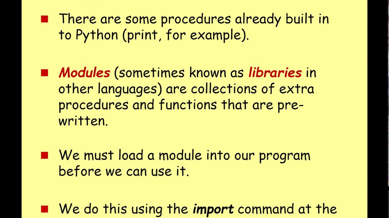 GCSE Python programming 10 - Functions & Modules
