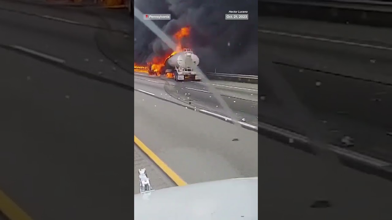 Fiery tanker truck crash in Pennsylvania