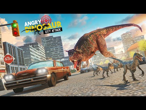 Angry Dinosaur City Attack: Wild Animal Games