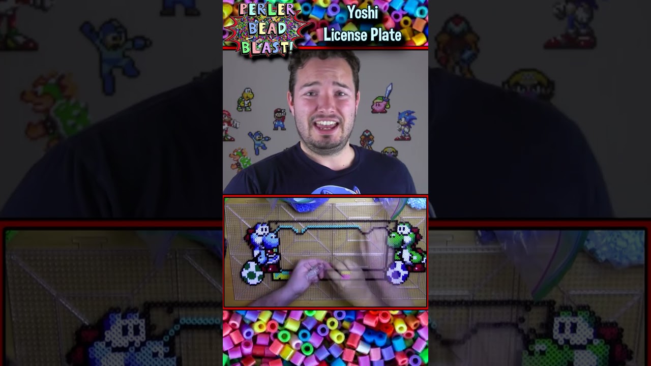 Perler Bead Blast - Yoshi License Plate