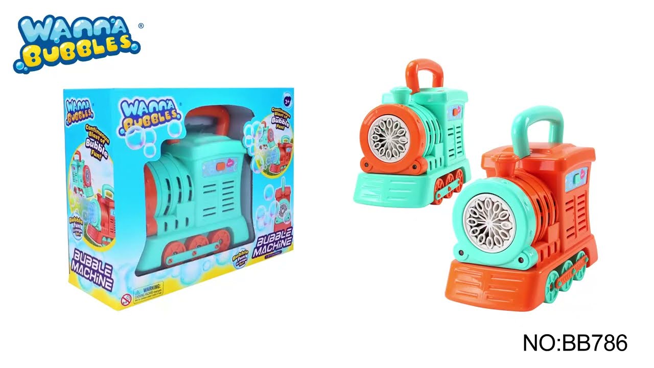 Children's hand-pushed train bubble machine, a happy maker!