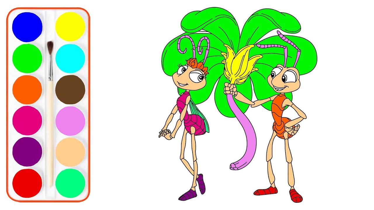 Bug's Life Coloring Pages for Kids - Learn Colors for Children - Coloring Book for Children