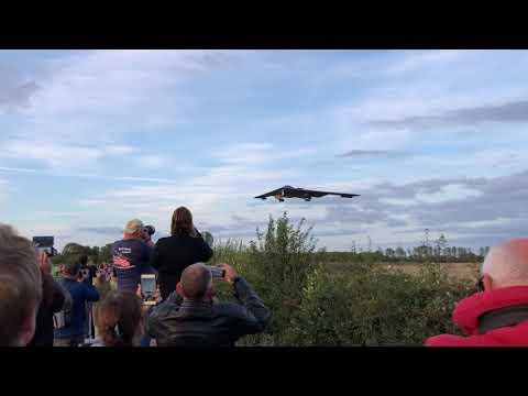 USAF B-2 Spirit, aka stealth bomber, landing at RAF Fairford