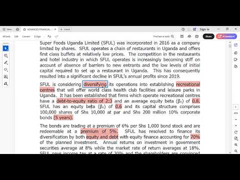 Appropriate Cost of Capital-Nov 2023 Qtn 3a (UNGEAR AND REGEAR)