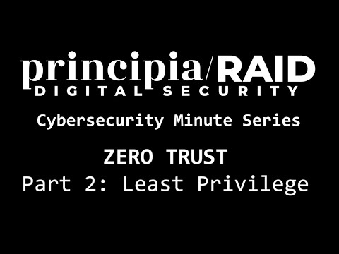 principia/RAID Cybersecurity Minute Series: Zero Trust Security Model - Least Privilege